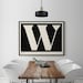 Large Wall Art, Monogram Poster Art Print, Letter W, Instant Download ...