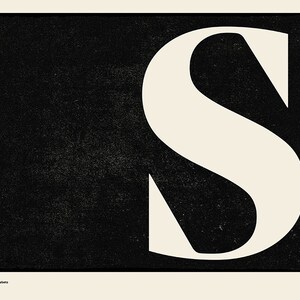 Large Wall Art, Monogram Poster Art Print, Letter S, Instant Download ...