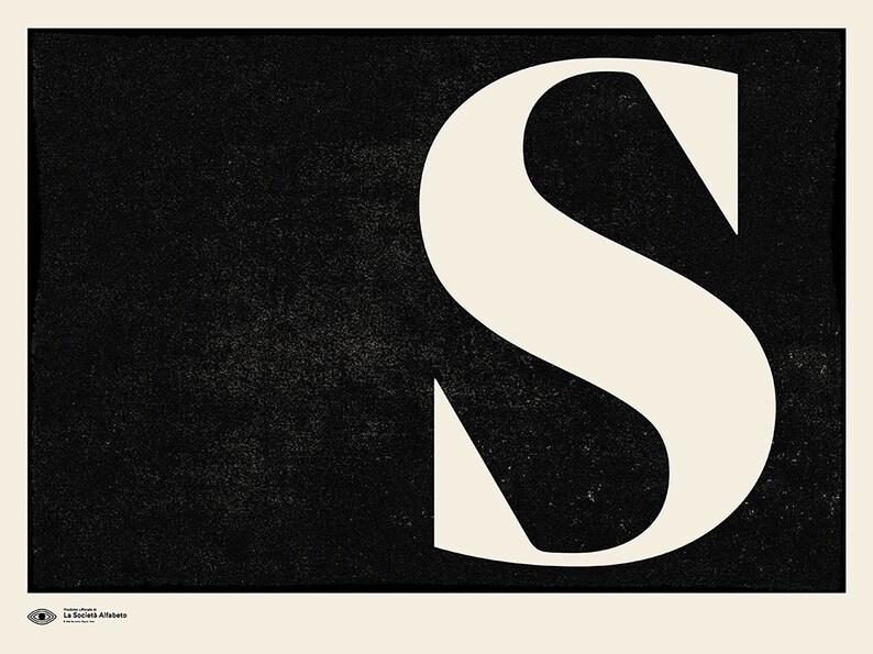 Large Wall Art Monogram Poster Art Print Letter S Instant | Etsy