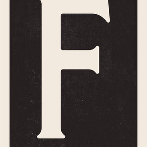 Capital Letter Wall Art | Monogram Poster Art Print | Letter F ...