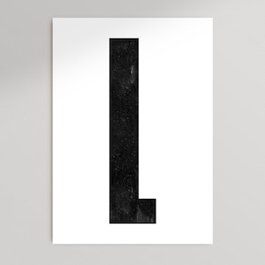 Capital Letter Wall Art | Monogram Poster Art Print | Letter L ...
