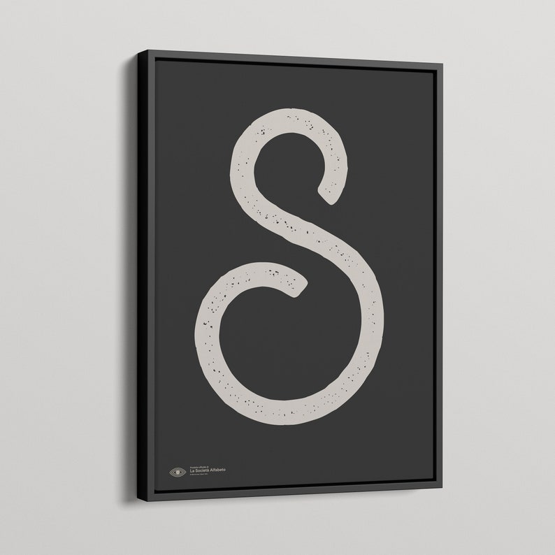 Capital Letter Wall Art Monogram Poster Art Print Letter S Instant ...