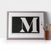 Large Wall Art, Monogram Poster Art Print, Letter M, Instant Download ...