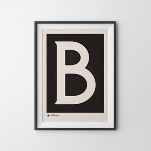 Capital Letter Wall Art | Monogram Poster Art Print | Letter B ...