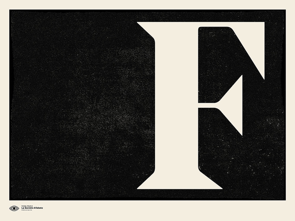 Large Wall Art Monogram Poster Art Print Letter F Instant | Etsy