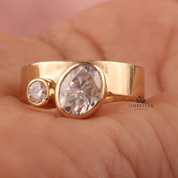 Thick Wedding Band Women Bezel - Etsy