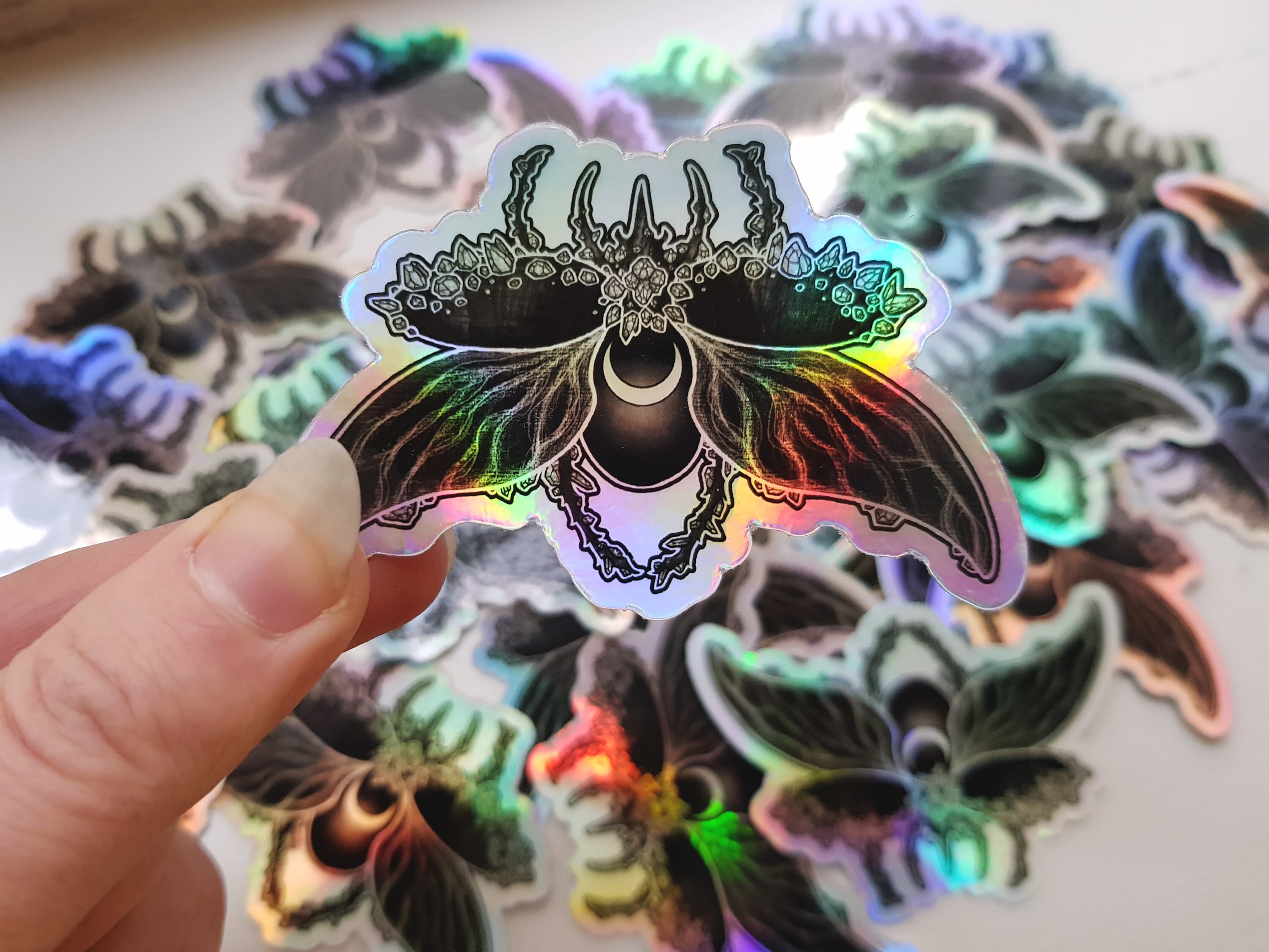 Beetle holographic sticker | Etsy