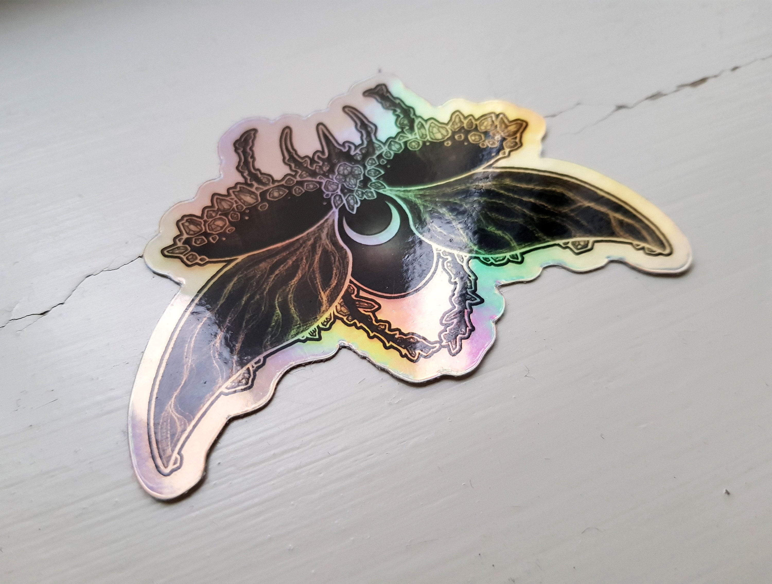 Beetle holographic sticker | Etsy