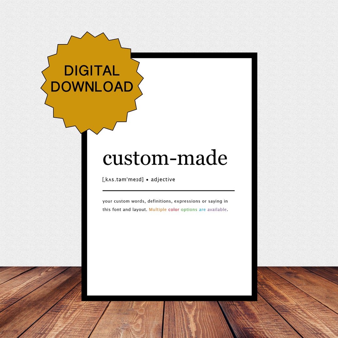 Custom Definition Print Custom Wall Print Custom - Etsy