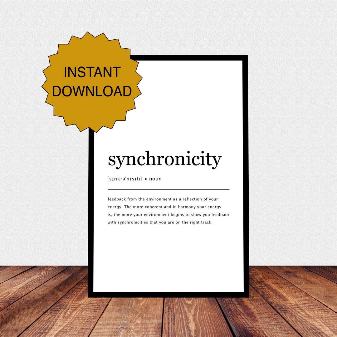 Synchronicity Definition Print Spiritual Wall Decor - Etsy