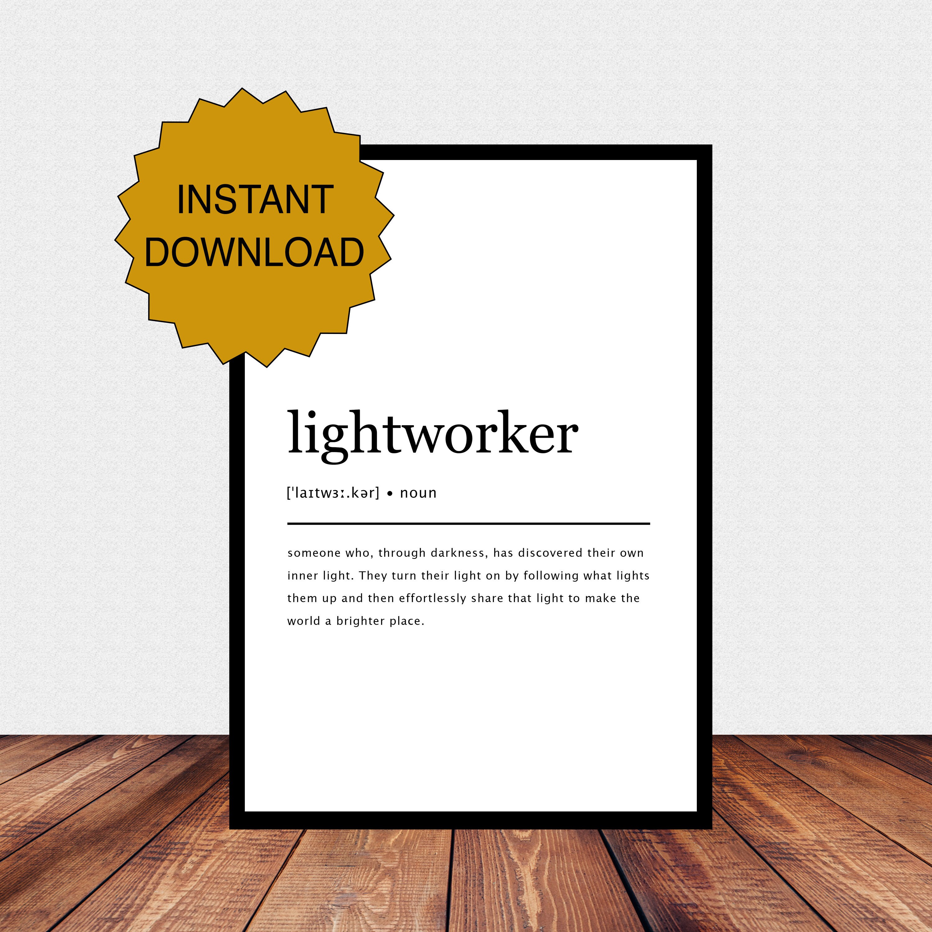 Lightworker Definition Print Inspirational Wall Decor - Etsy