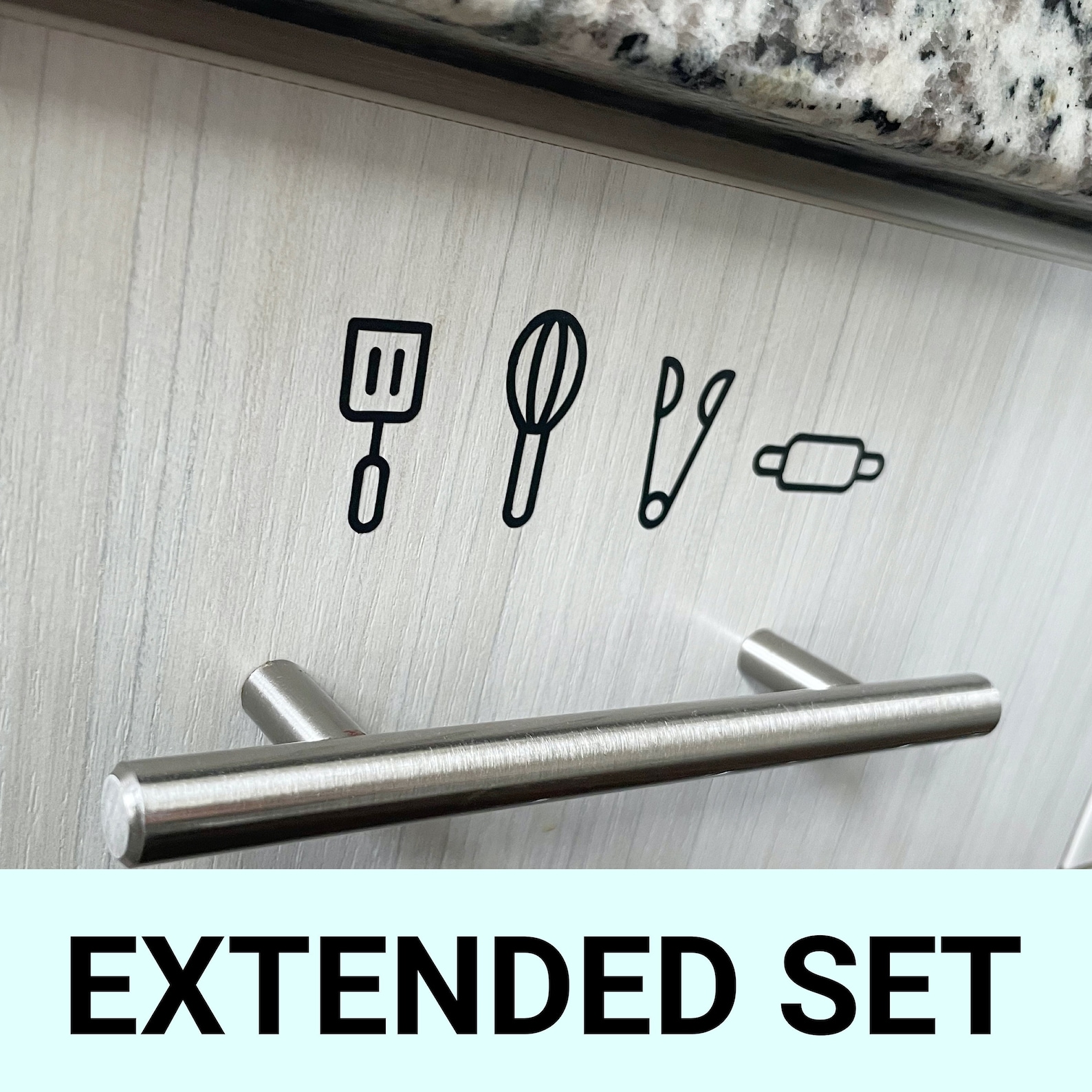 Kitchen Cabinet Label Decals extended Set 55 Icon Label - Etsy