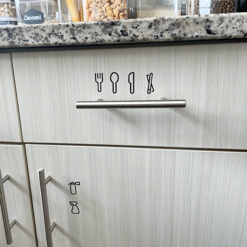 Kitchen Cabinet Label Decals extended Set 55 Icon Label - Etsy