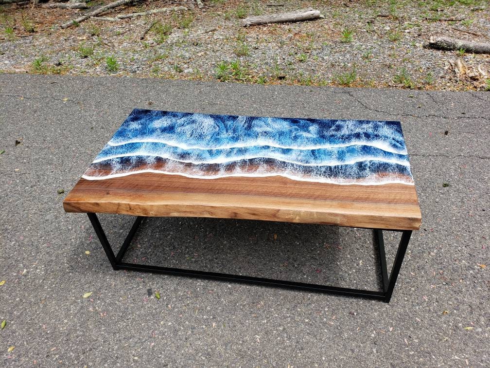 Live Edge Ocean Resin Coffee Table Made to Order Coffee - Etsy