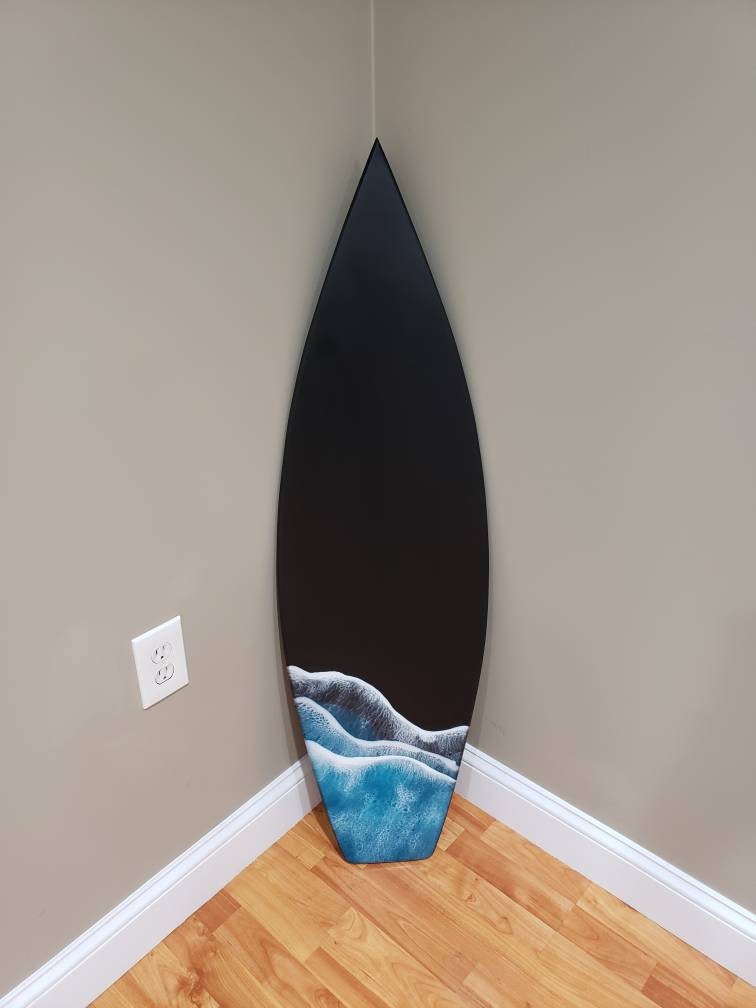 Black Surfboard Ocean Art Coastal Beach House Décor Beach | Etsy