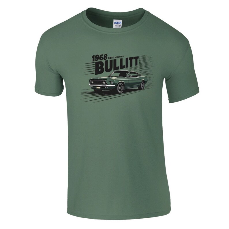 1968 Ford Mustang Bullitt 390 GT T-shirt, Classic Car Graphic Tee ...