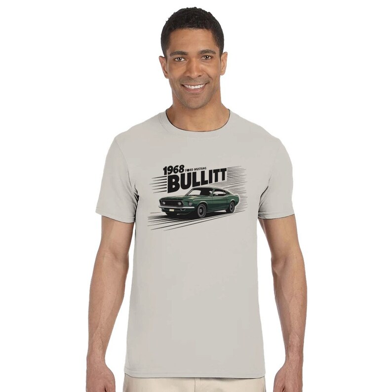 1968 Ford Mustang Bullitt 390 GT T-shirt, Classic Car Graphic Tee ...