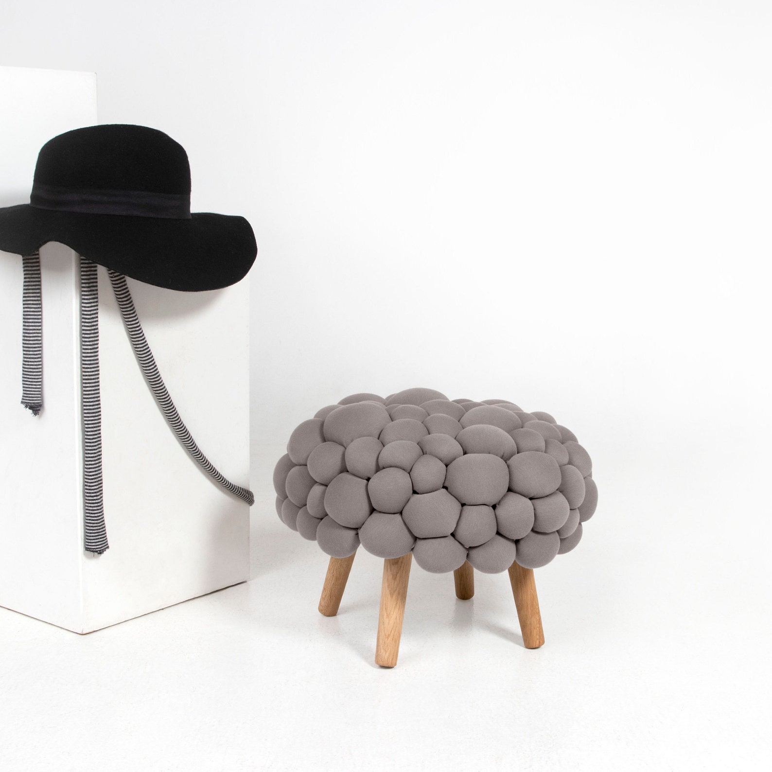 Handmade footstool ottoman bench with unique bubbly padded | Etsy