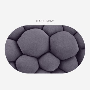 Dark Gray Bubbly Round Floor Pillow, Meditation Cushion, Comfy Ottoman ...