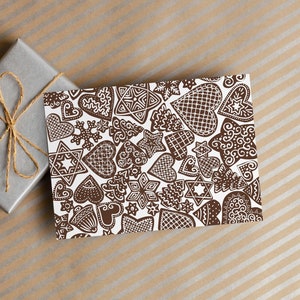 Printable Christmas Card, Gingerbread, Instant Download, 5 X 7 Inches ...