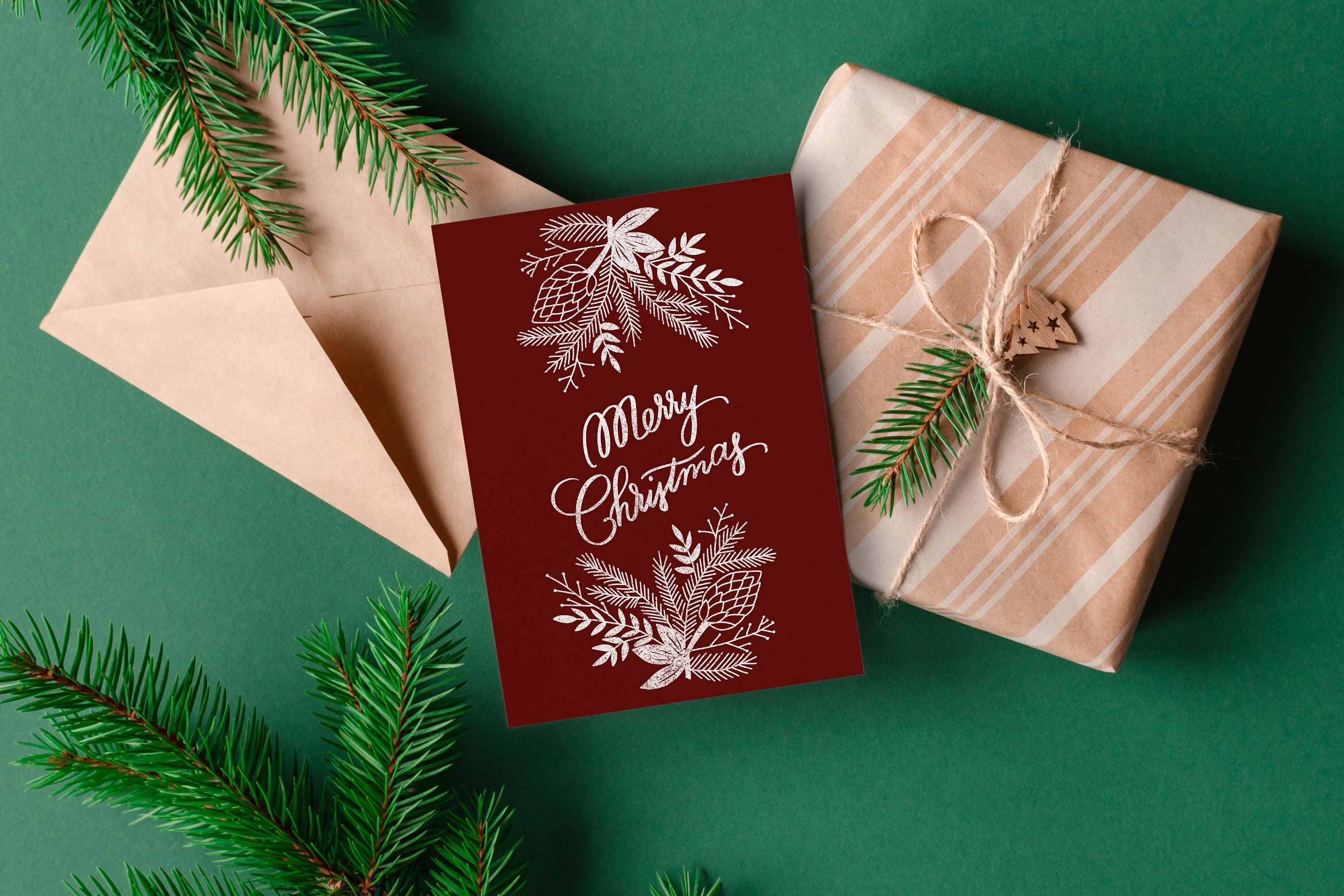 Printable Christmas Card, Merry Christmas, Instant Download, 5 X 7 ...