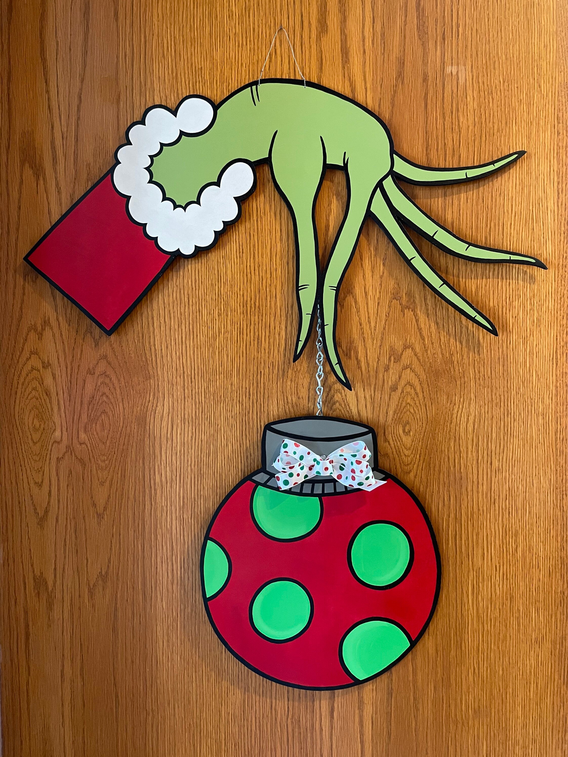 Grinch Hand Door Hanger - Etsy