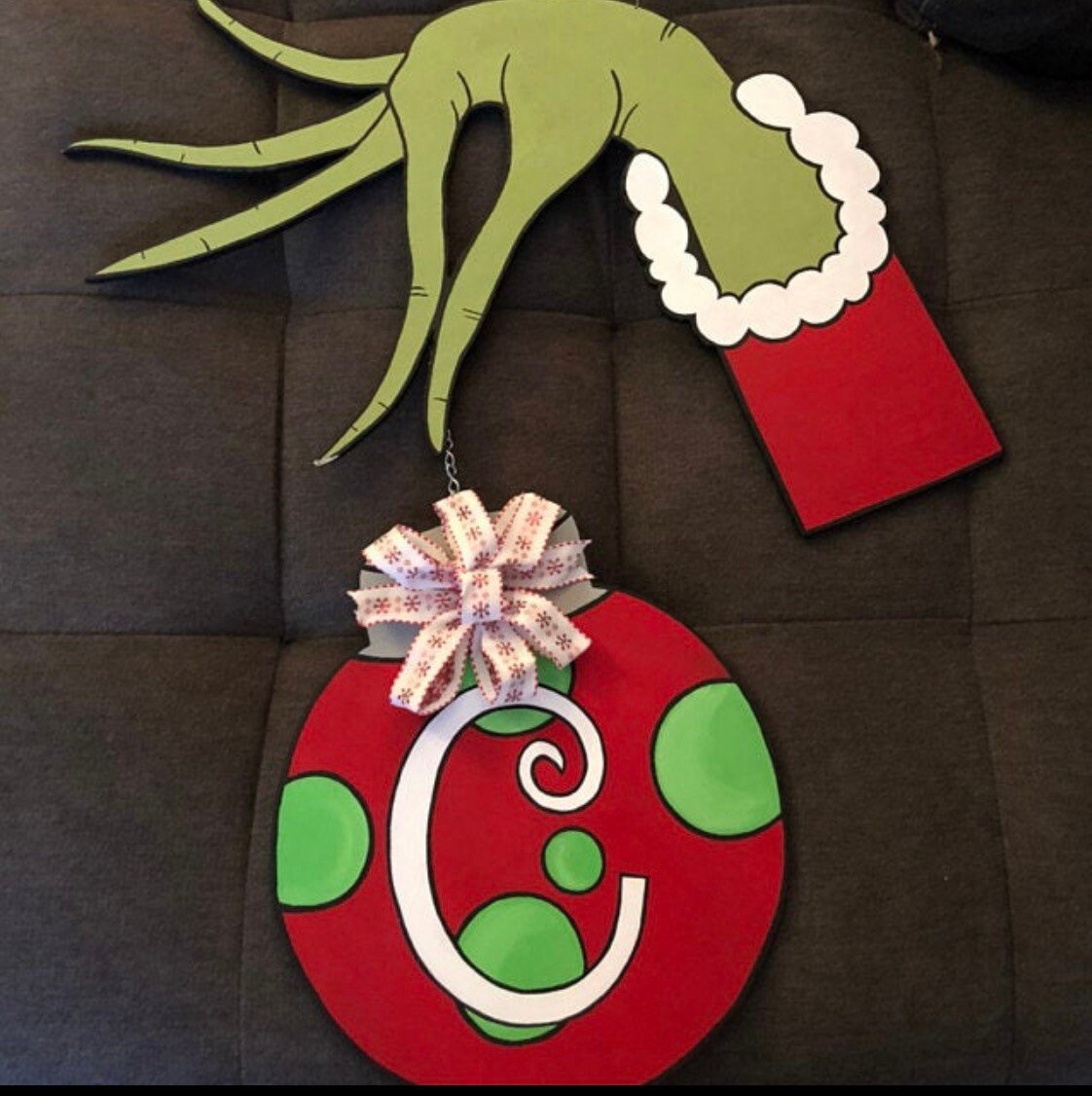 Grinch Hand Door Hanger - Etsy