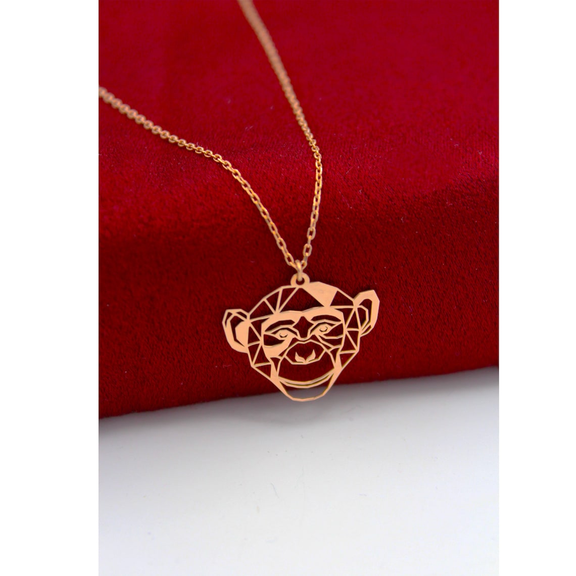 Origami Monkey Face Necklace , Monkey Necklace , Monkey Lover Gift - Etsy