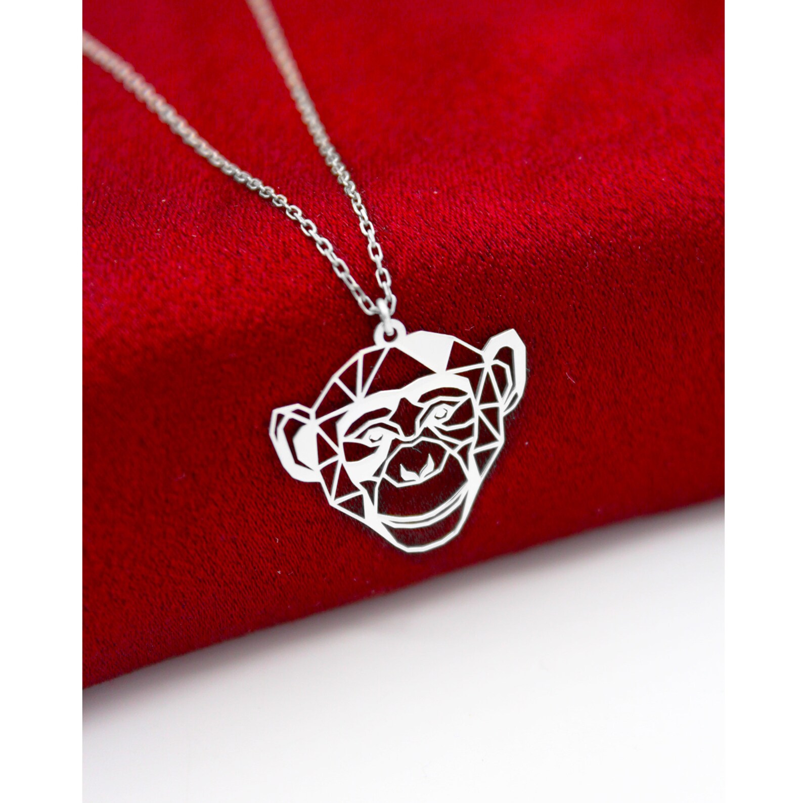 Origami Monkey Face Necklace , Monkey Necklace , Monkey Lover Gift - Etsy