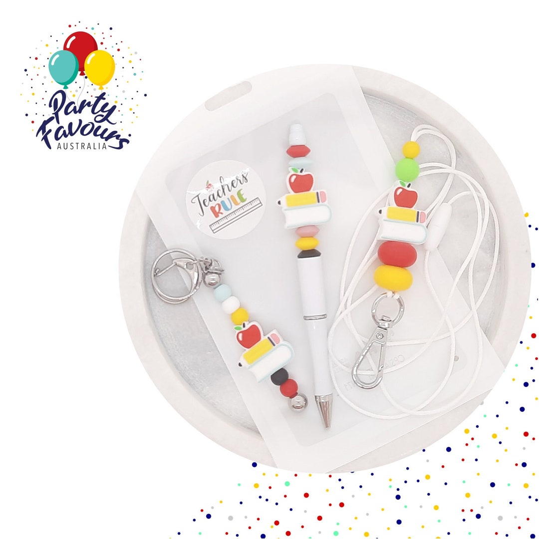 Teacher Book Stack Gift Set Keyring, Pen, Lanyard Teacher Gifts End of ...