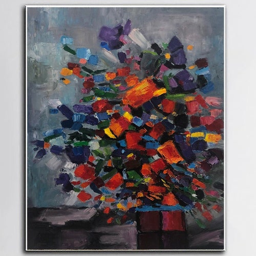 Large Painting Abstract Colorful Art Oversize Painting Acrylic - Etsy