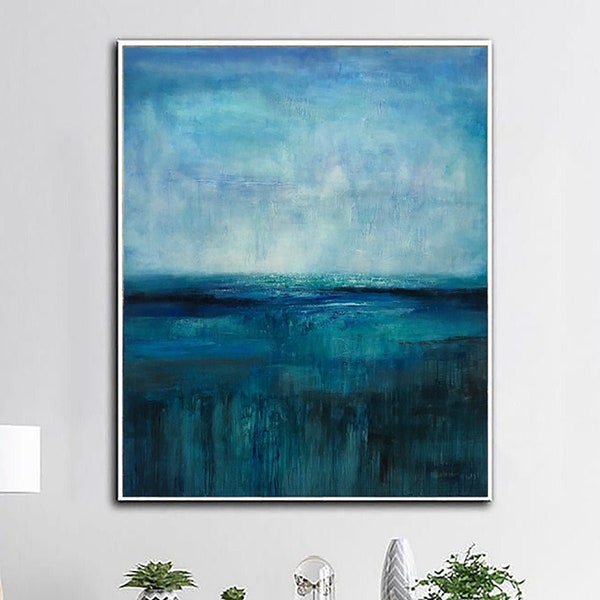 Blue Ocean Canvas Art - Etsy