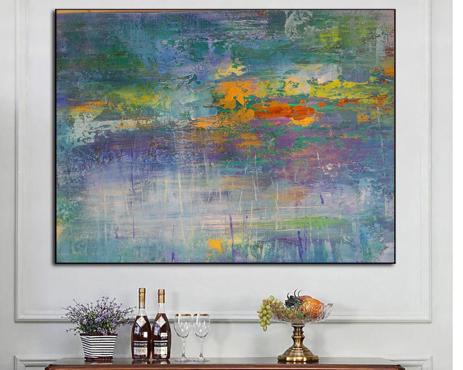 Vibrant Textured Abstract Canvas Painting | Colorful Modern Wall Art - Etsy