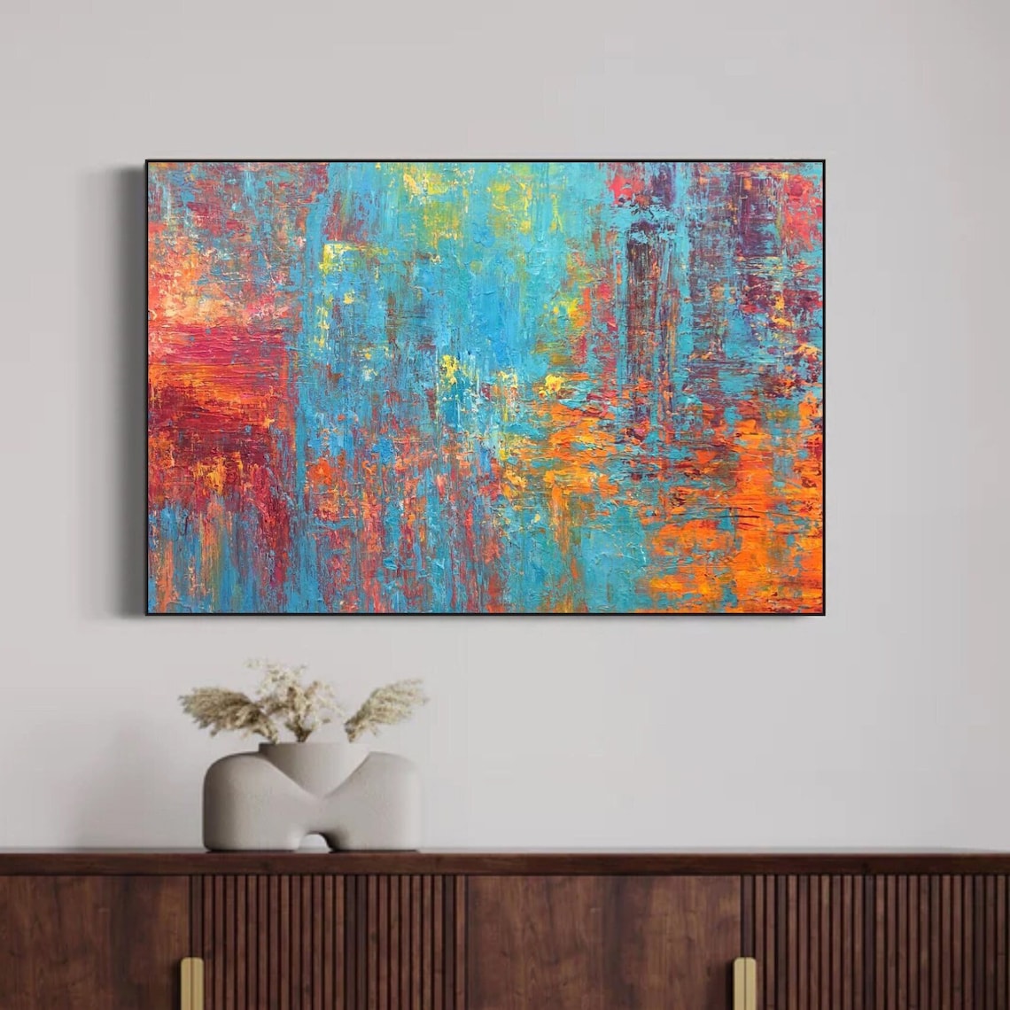 Original Colorful Acrylic Painting: Textured Abstract Wall Art - Etsy