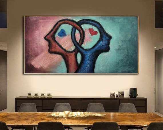 Abstract Human Painting on Canvas Colorful Wall Art Figurative - Etsy