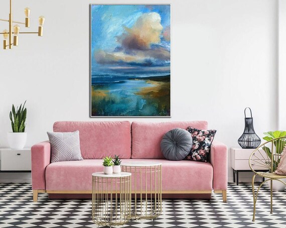 Abstract Landscape Painting on Canvas Original Artwork Large - Etsy