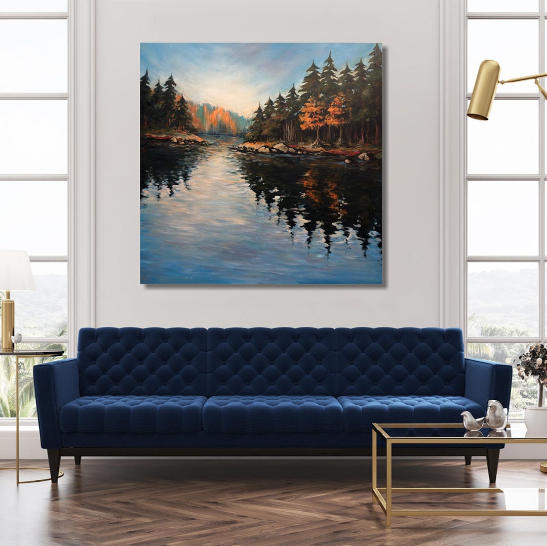 Abstract Autumn Landscape Painting: Modern Nature Wall Art - Etsy