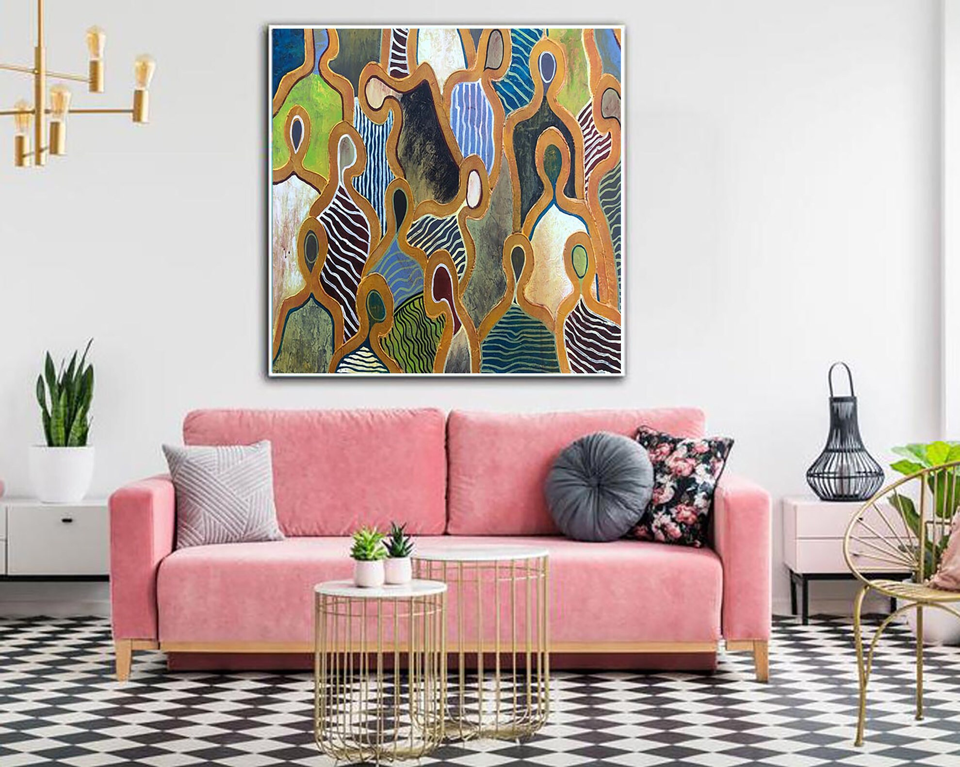 Human Abstract Painting Human Fine Art Large Canvas Framed - Etsy