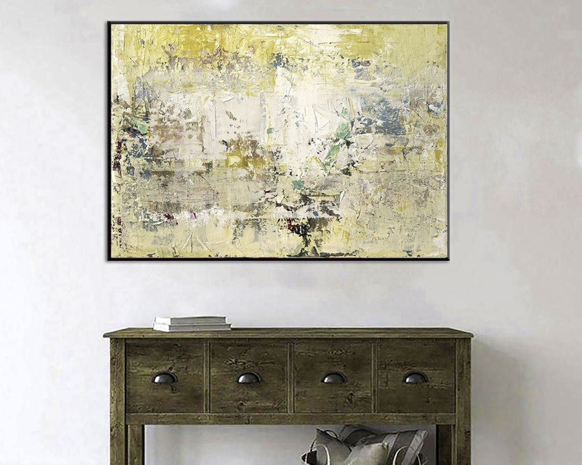 Abstract Yellow Painting on Canvas Original Painting Abstract | Etsy
