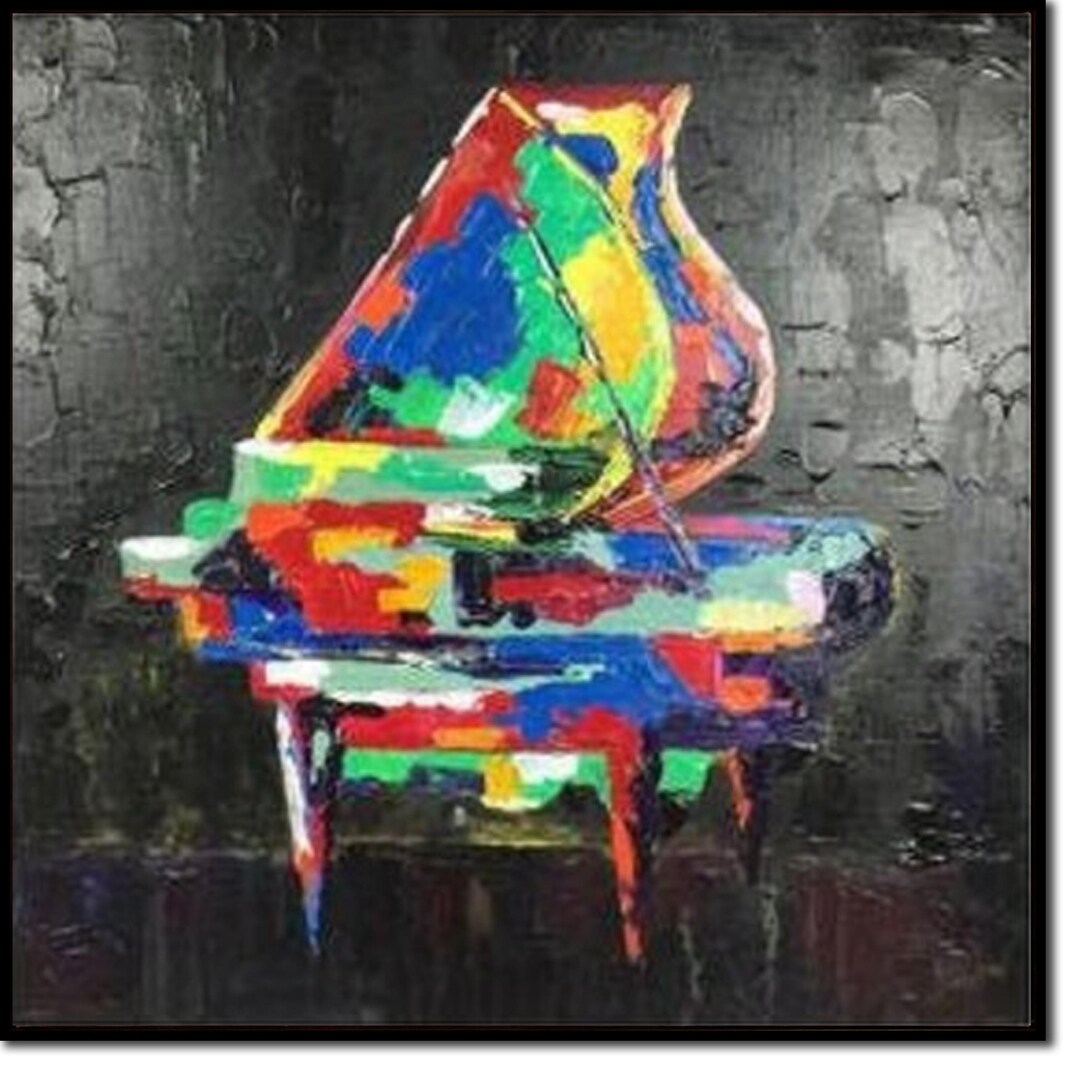 Abstract Rainbow Piano Painting on Canvas Colorful Still Life Painting ...