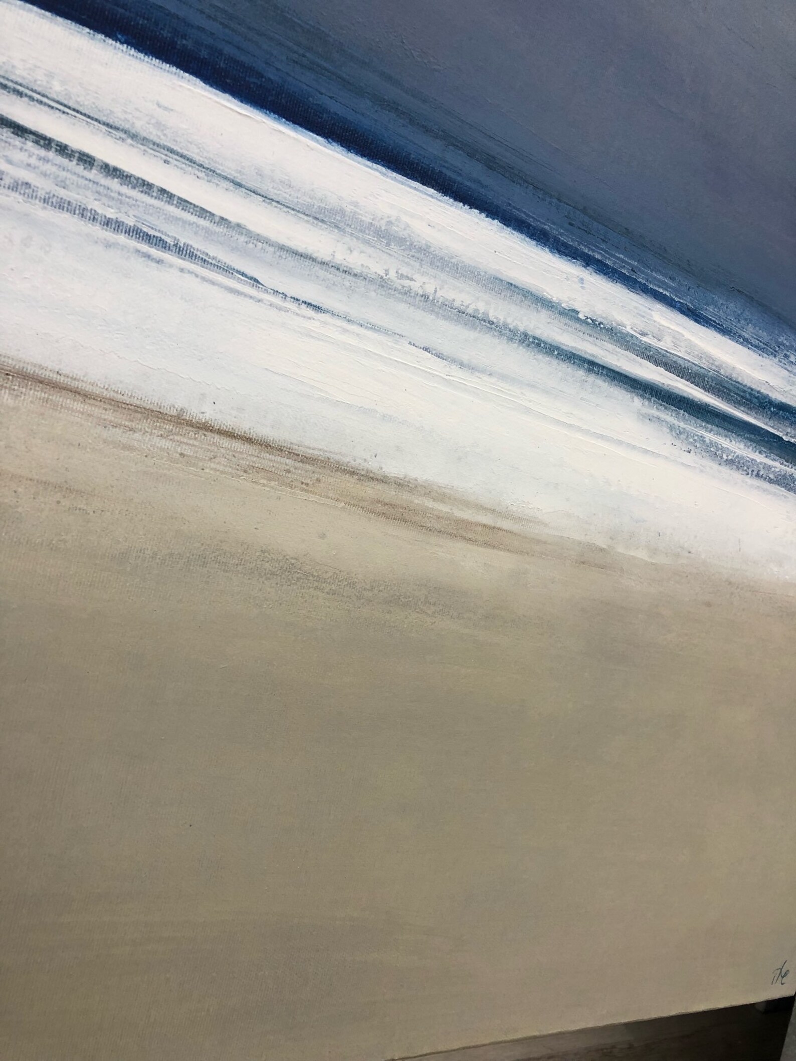 Abstract Ocean Paintings on Canvas Original Beach Painting - Etsy