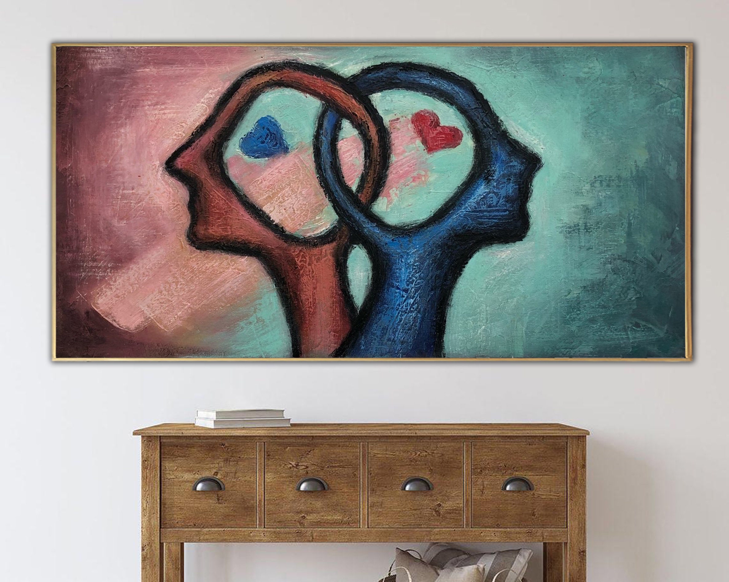 Abstract Human Painting on Canvas Colorful Wall Art Figurative - Etsy