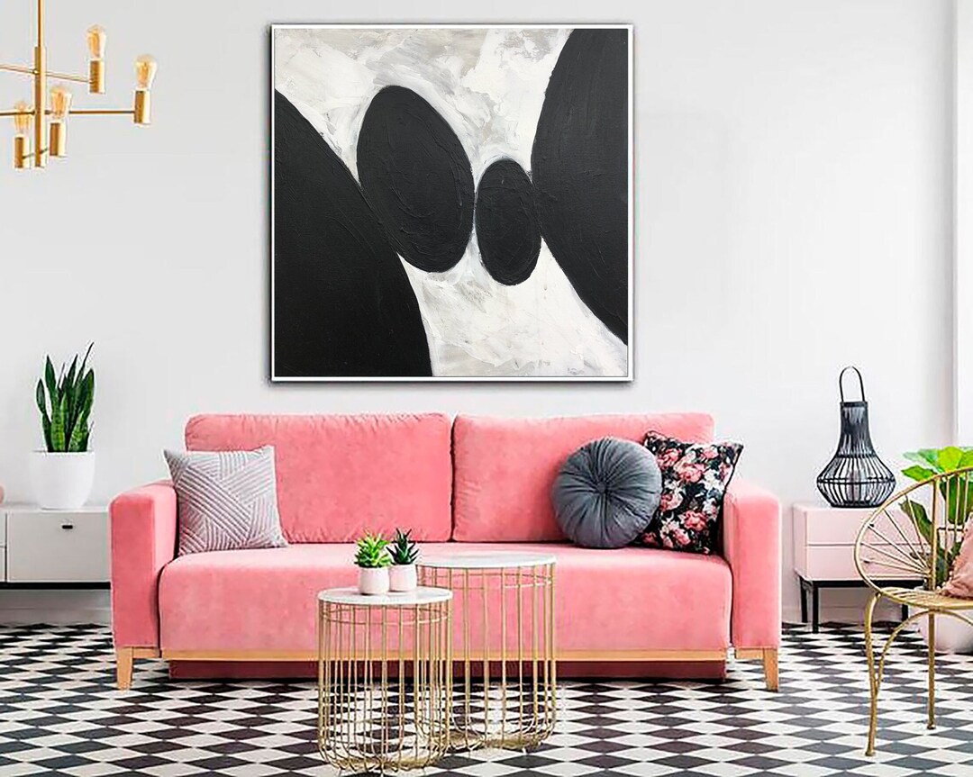 Abstract Organic Shapes Bold Circular and Curvilinear Forms Paintings ...