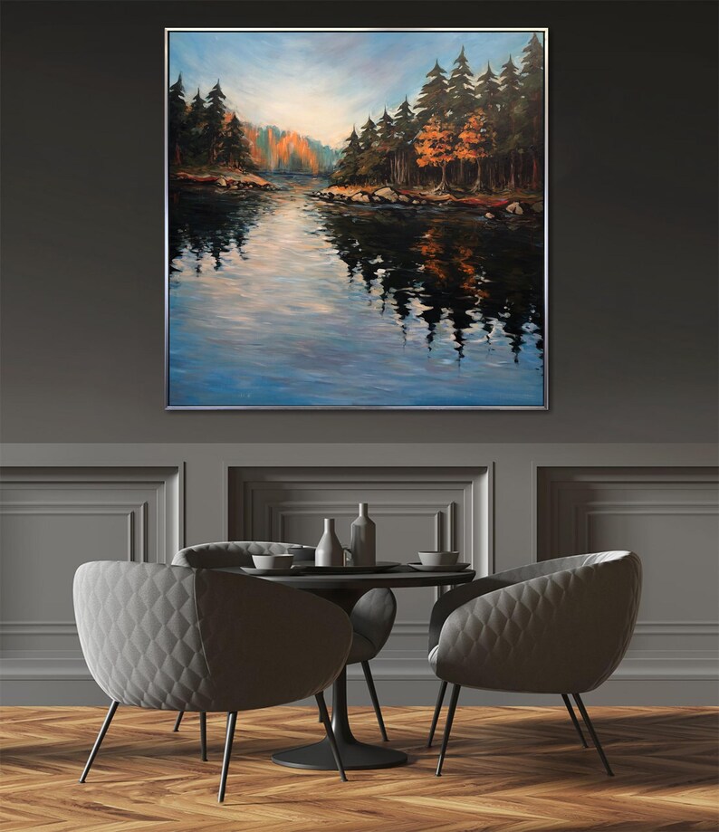 Abstract Autumn Landscape Painting: Modern Nature Wall Art - Etsy