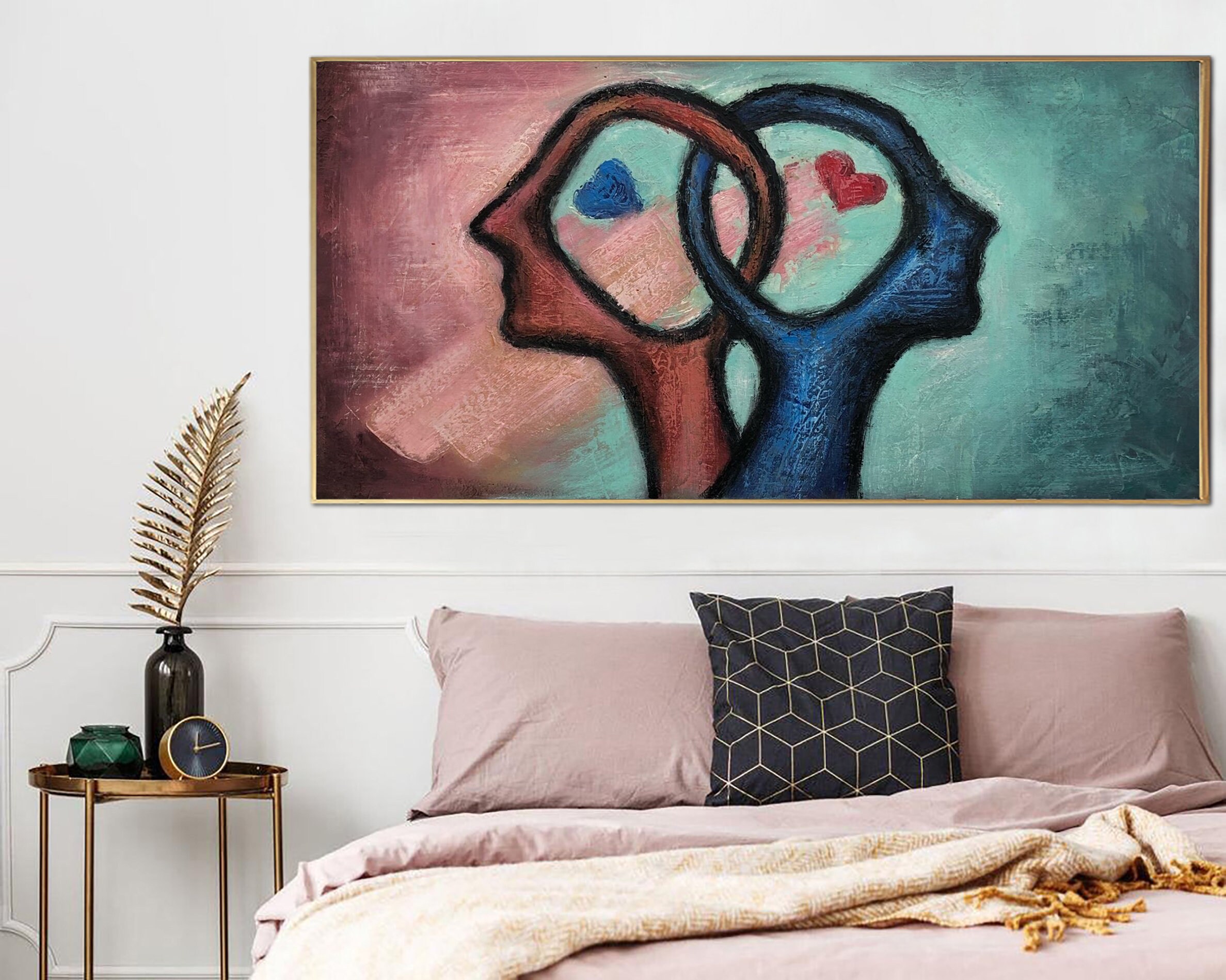 Abstract Human Painting on Canvas Colorful Wall Art Figurative - Etsy