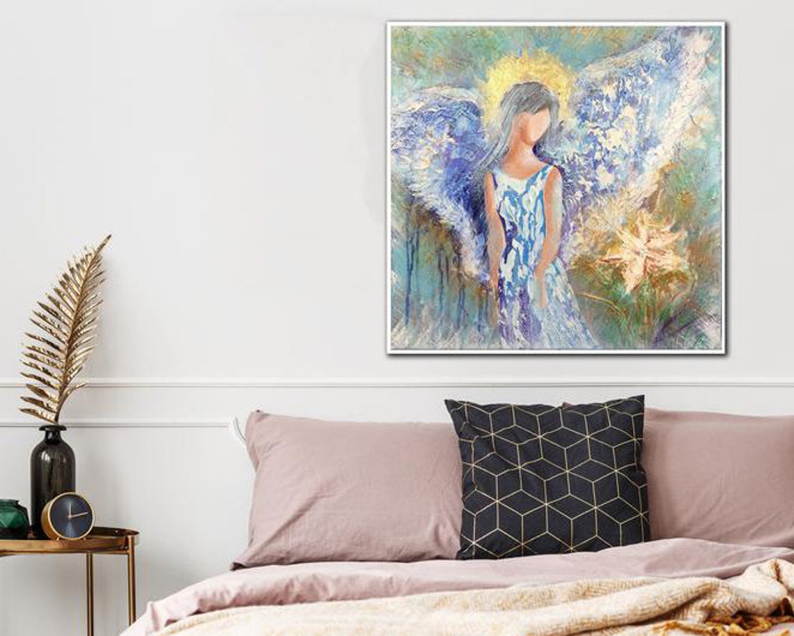 Large Acrylic Angel Paintings on Canvas Creative Home Decor - Etsy