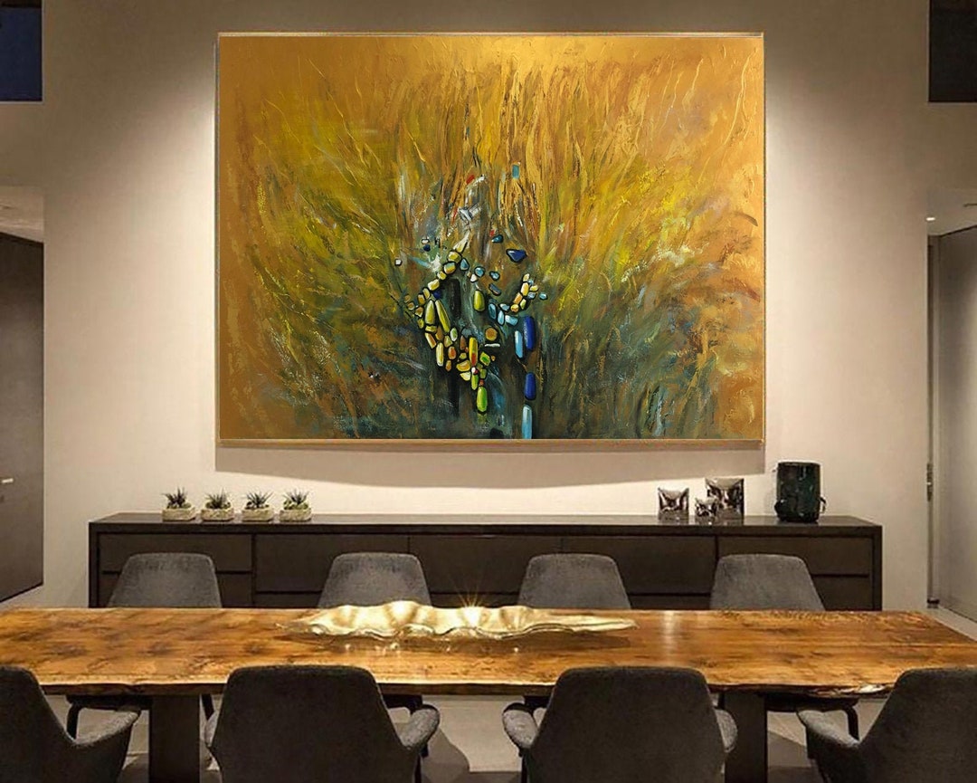 Large Painting Canvas Gold Paintings Canvas Abstract Painting - Etsy