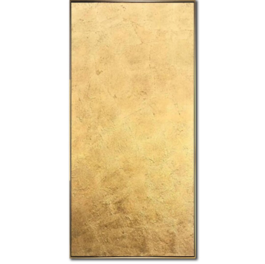 Abstract Gold Painting on Canvas Original Golden Fine Art Modern Gold ...