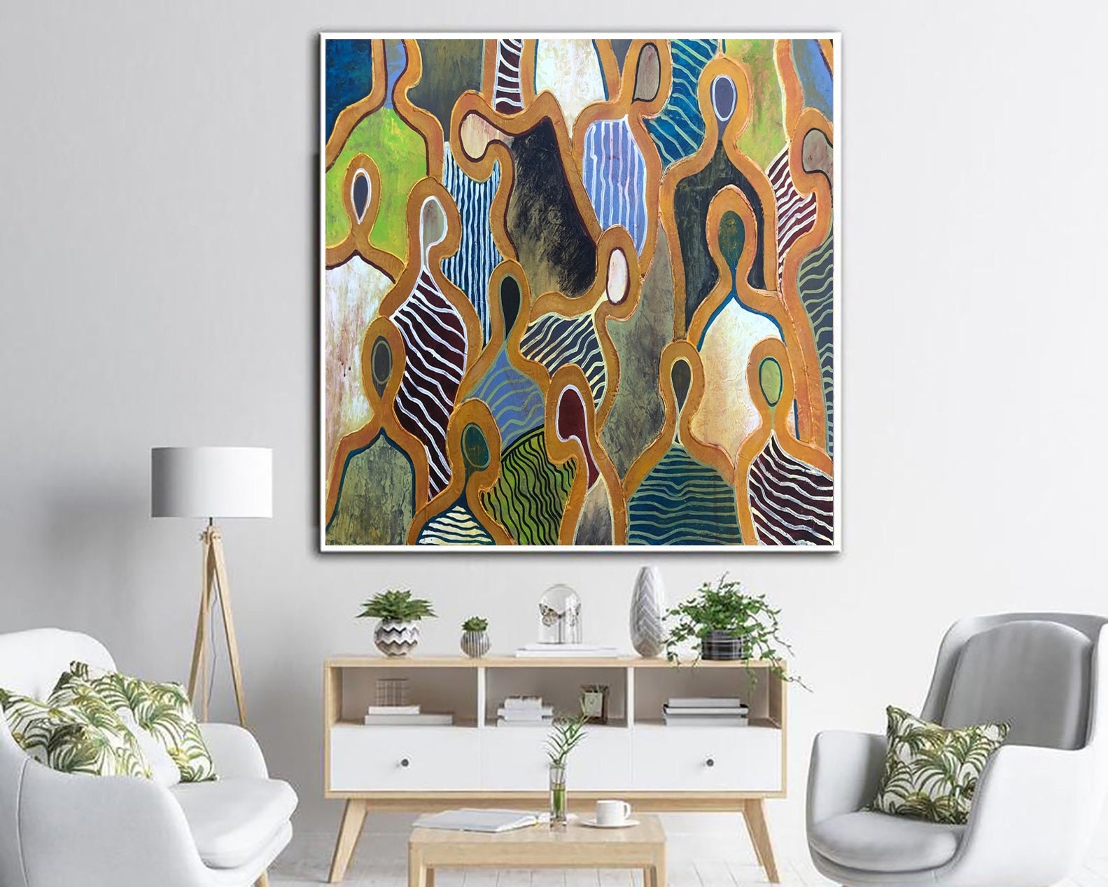 Human Abstract Painting Human Fine Art Large Canvas Framed - Etsy