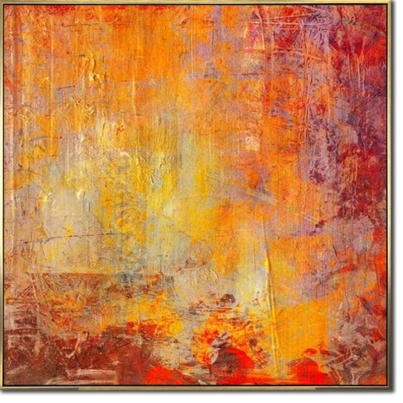 Orange Modern Art - Etsy